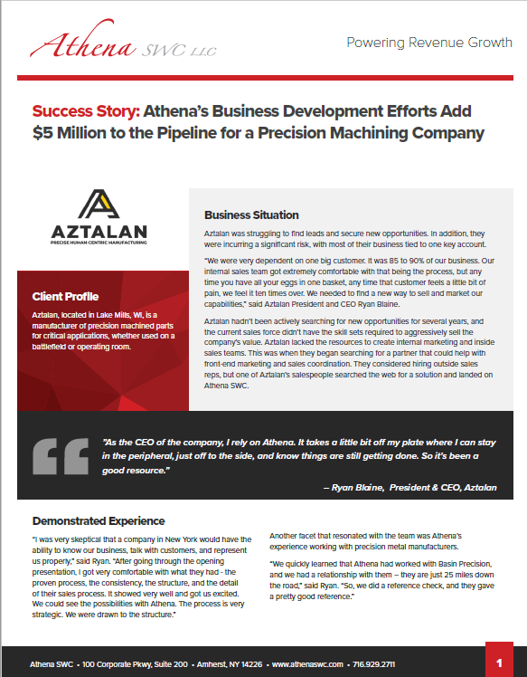 Precision Machining Business Development Case Study - Athena SWC | Lead ...